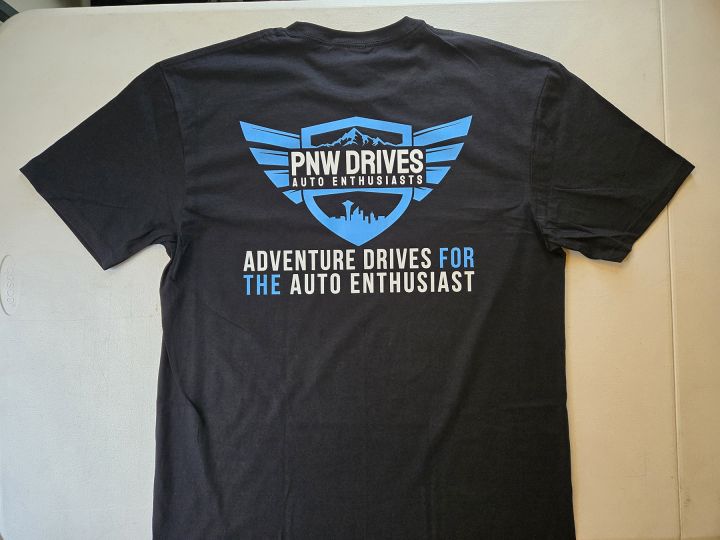 2026 PNW Drives Blue and White Shield T-shirt - PNW Drives Auto Enthusiasts